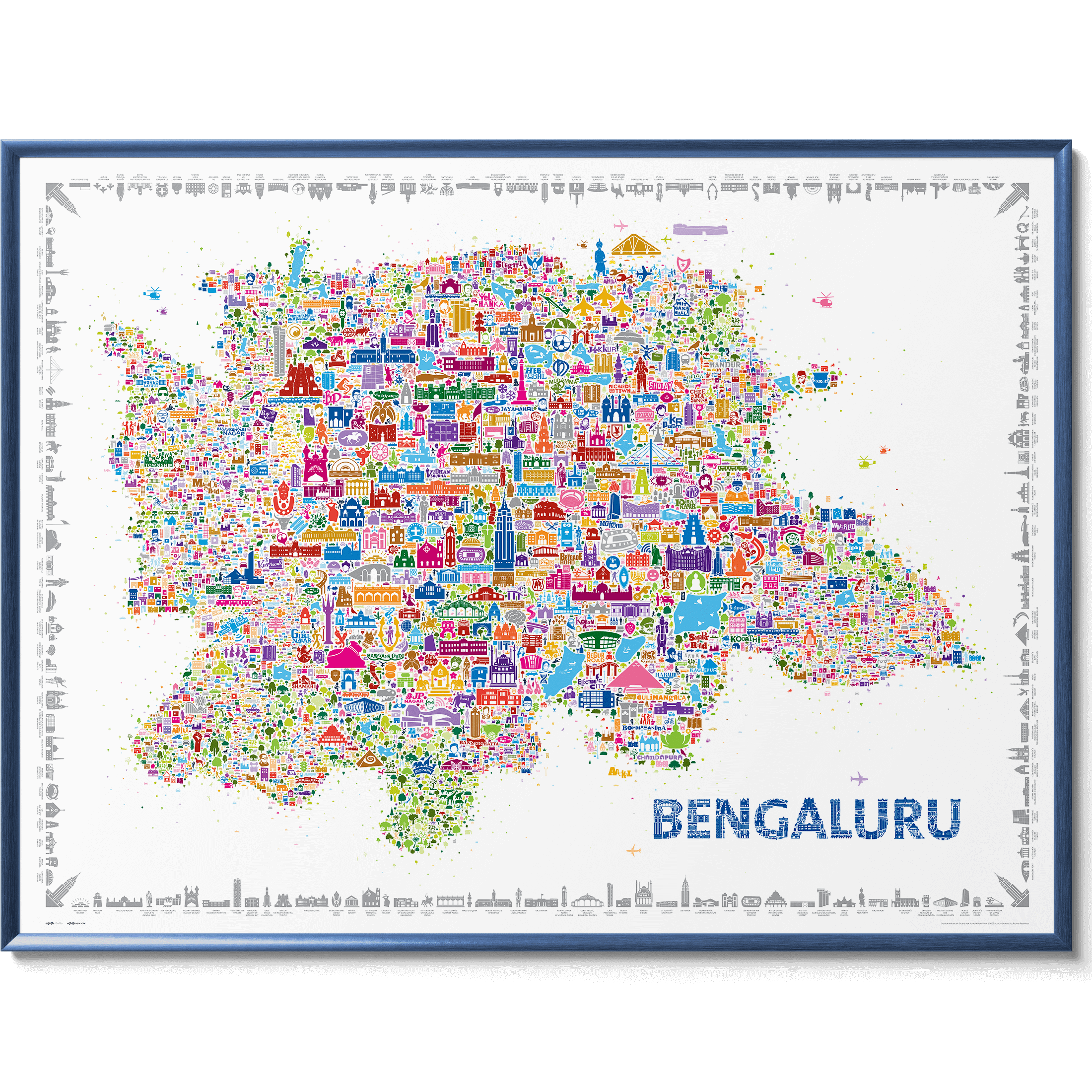 Iconic Bengaluru Poster | City Map Wall Art for Home Décor – Alfalfa ...
