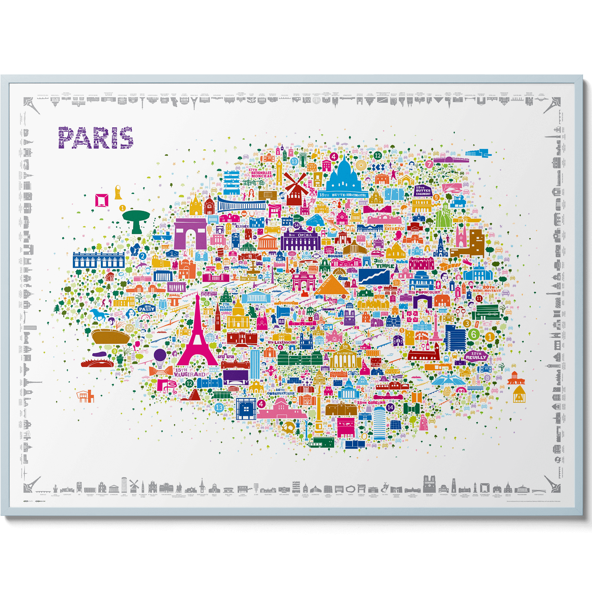 Iconic Paris Poster | City Map Wall Art for Home Décor – Alfalfa New York